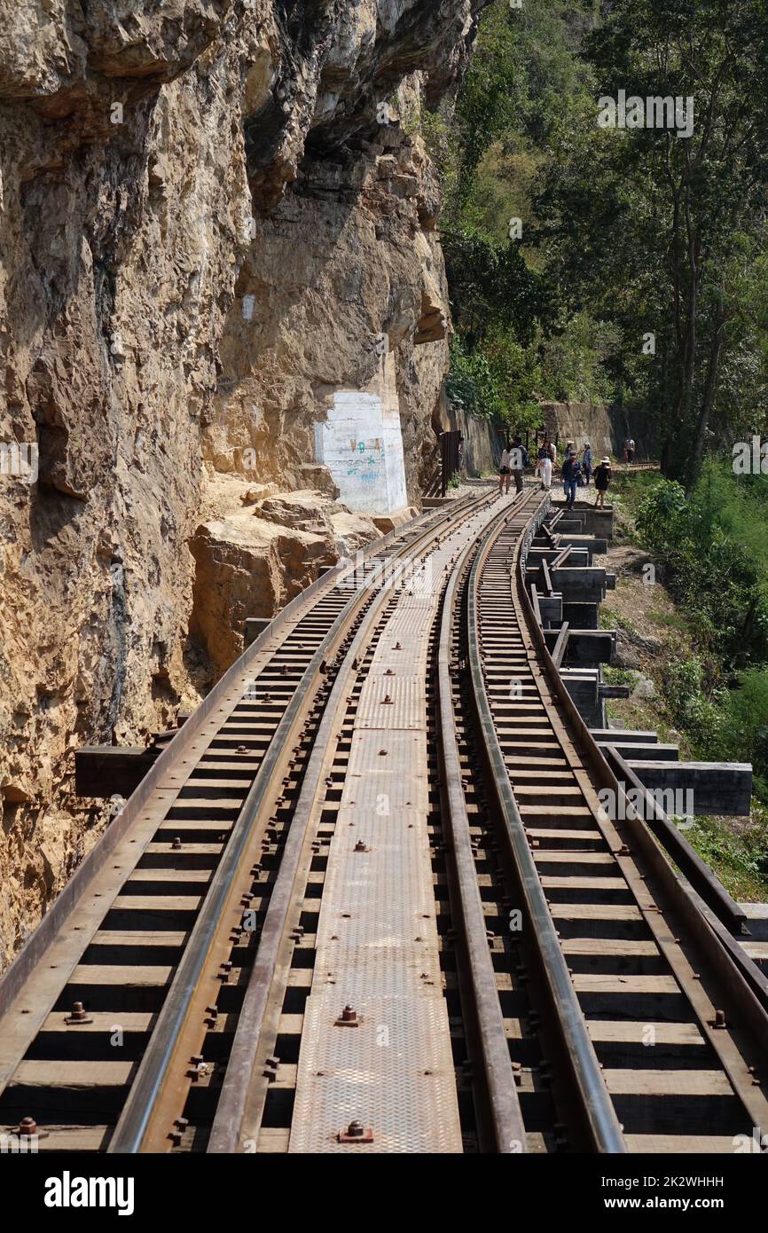 A train railway on the edge of the cliff Stock Photo - Alamy
