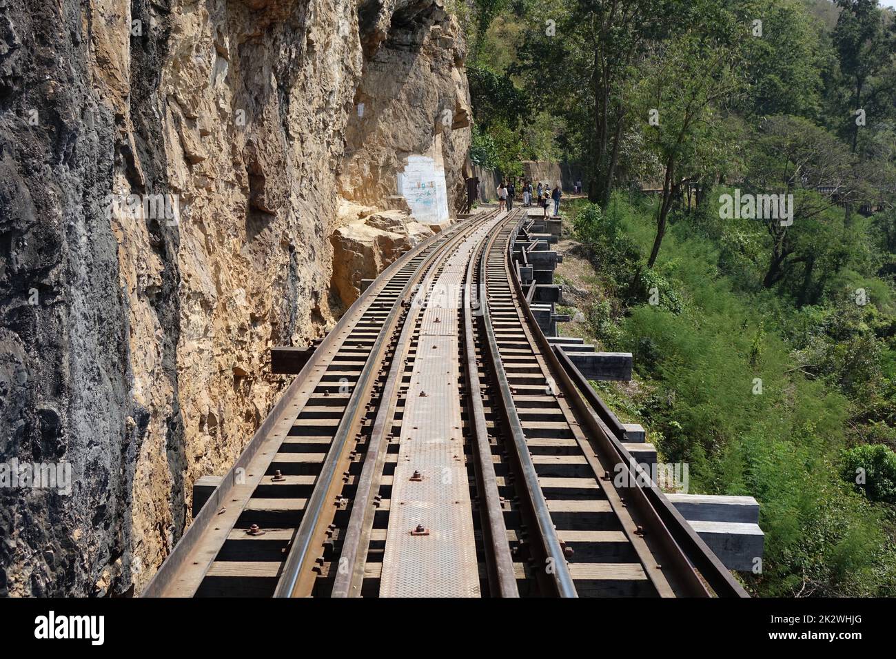 A train railway on the edge of the cliff Stock Photo - Alamy