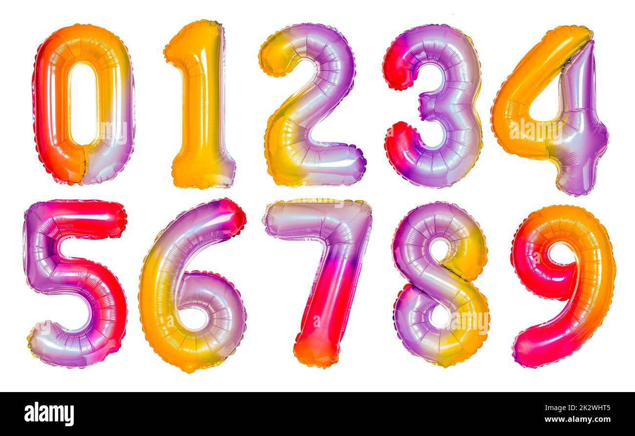 balloon numbers in warm color grades Stock Photo - Alamy