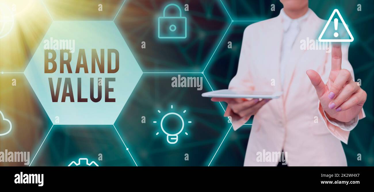 Inspiration showing sign Brand Value. Internet Concept company ...