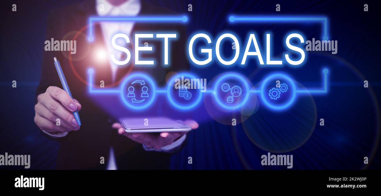 Inspiration showing sign Set Goals. Internet Concept Defining or ...