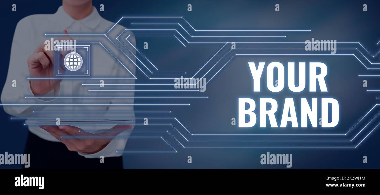 Text caption presenting Your Brand. Word for A name of any kind that is ...