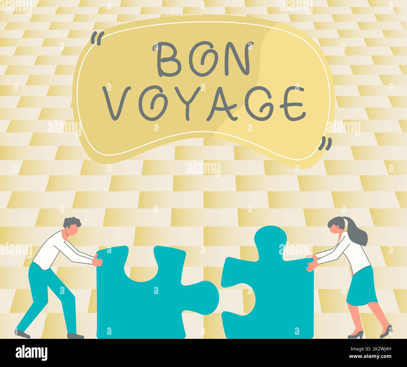 Text caption presenting Bon Voyage. Business showcase used express good ...