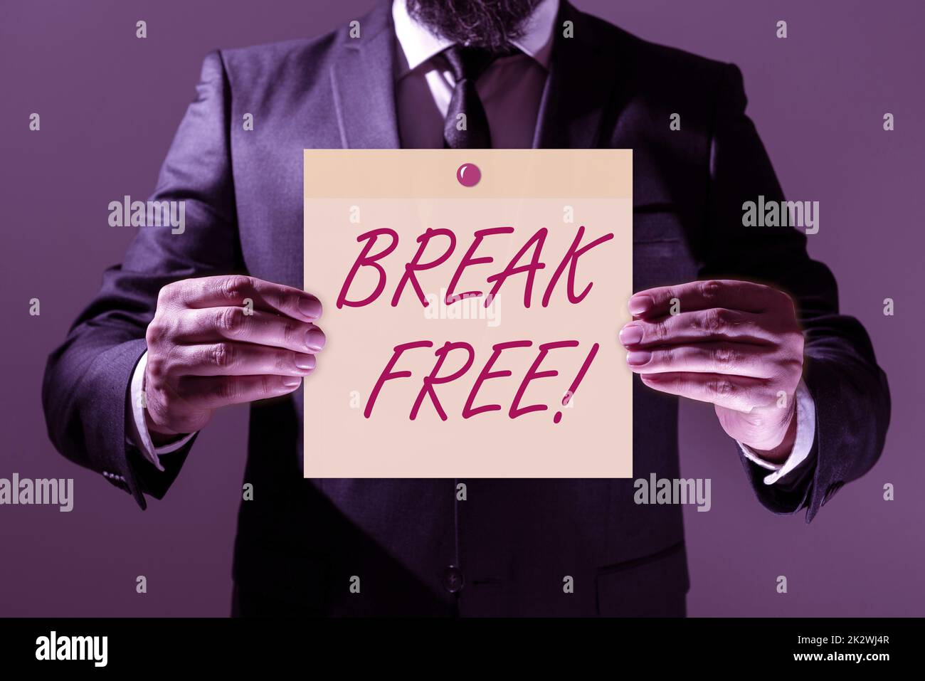 Text showing inspiration Break Free. Internet Concept another way of ...