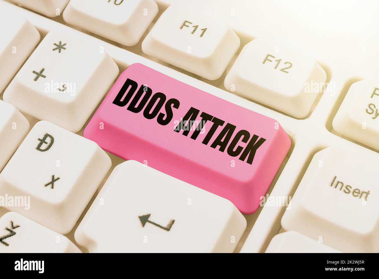 Handwriting text Ddos Attack. Concept meaning perpetrator seeks to make ...