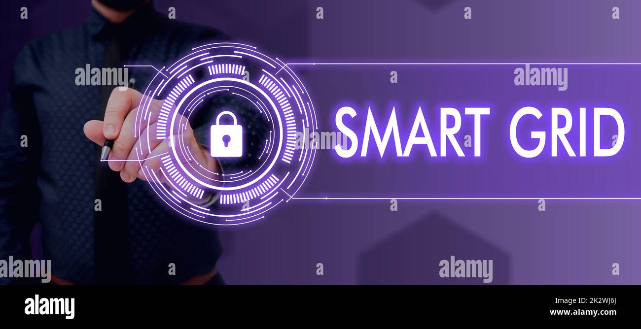 Text showing inspiration Smart Grid. Concept meaning includes of ...