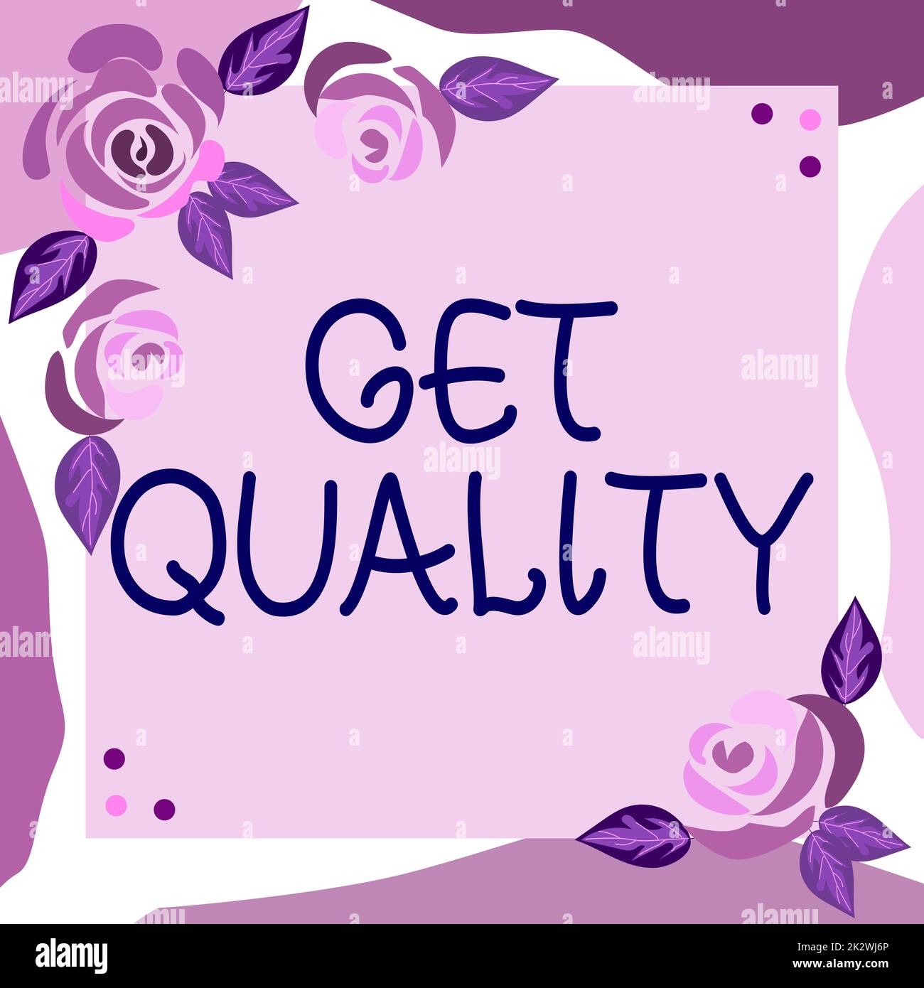 Inspiration showing sign Get Quality. Word Written on features and ...