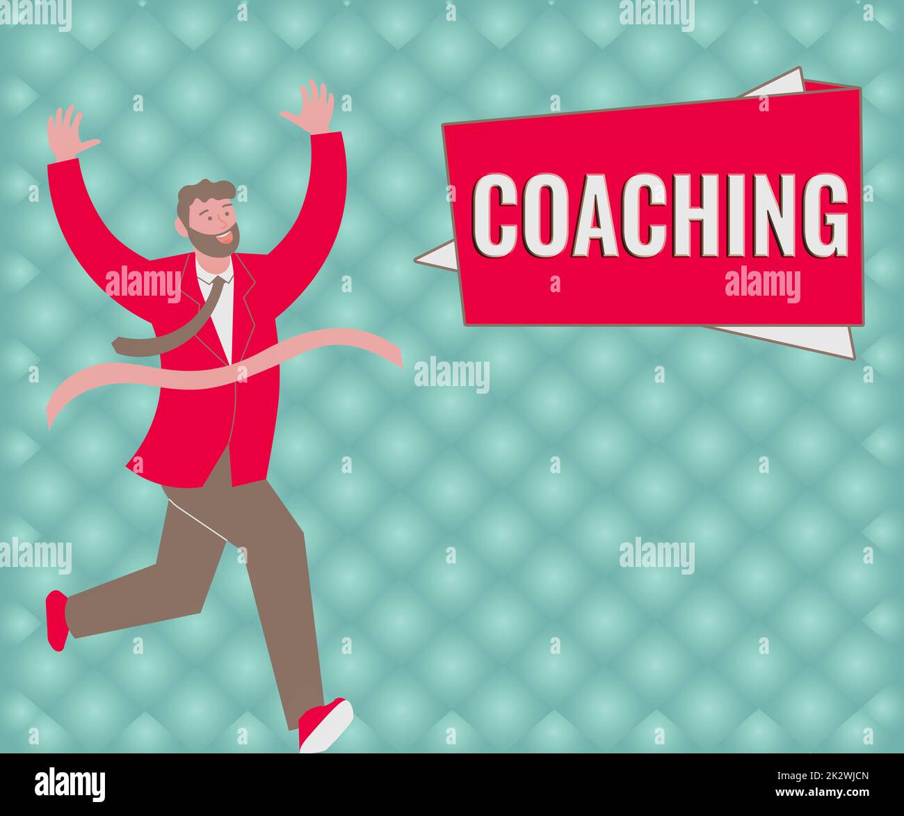 Handwriting text Coaching. Business overview person supports client in ...