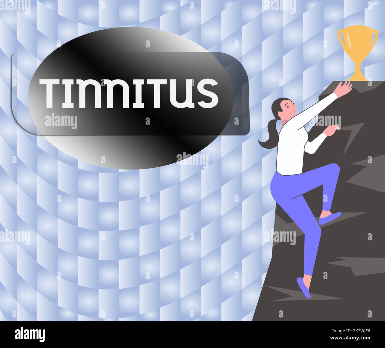 Text sign showing Tinnitus. Business concept A ringing or music and ...