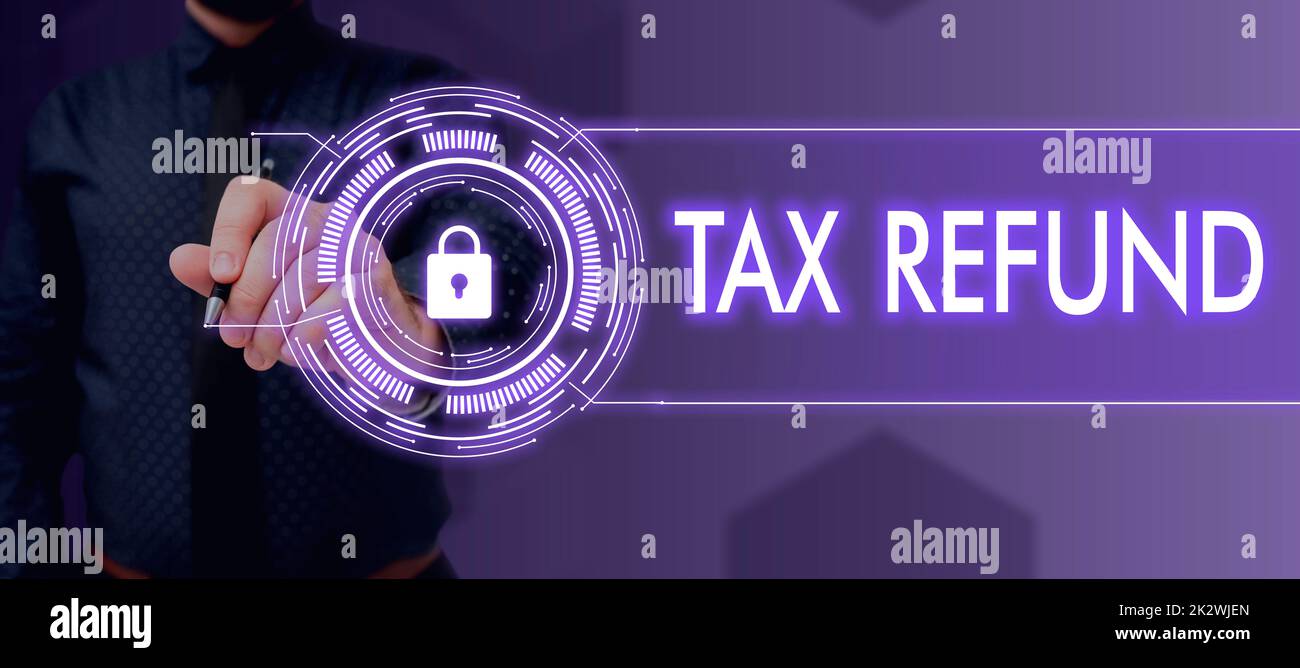 Text showing inspiration Tax Refund. Concept meaning applied when money ...