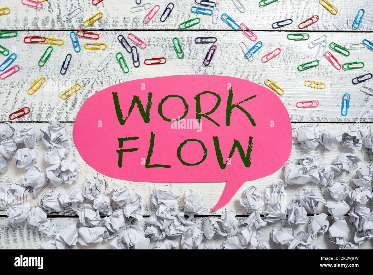 Hand writing sign Work Flow. Business showcase Continuity of a certain task to and from an ...