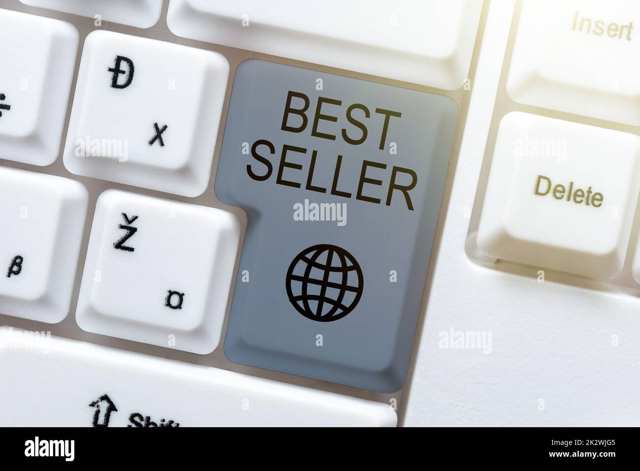 Sign displaying Best Seller. Business overview book or other product ...