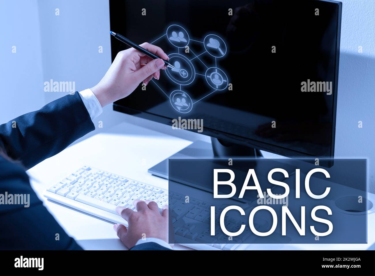 Handwriting text Basic Icons. Business showcase pictogram or ideogram ...