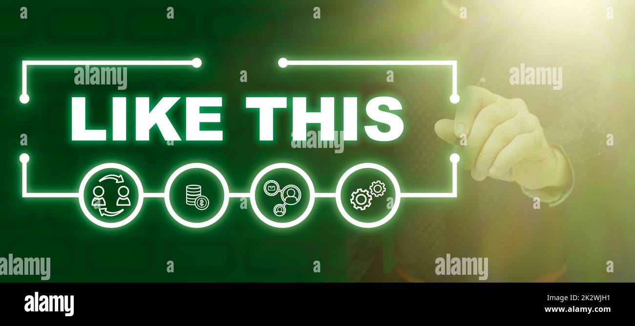 Text sign showing Like This. Business approach An action refering to ...