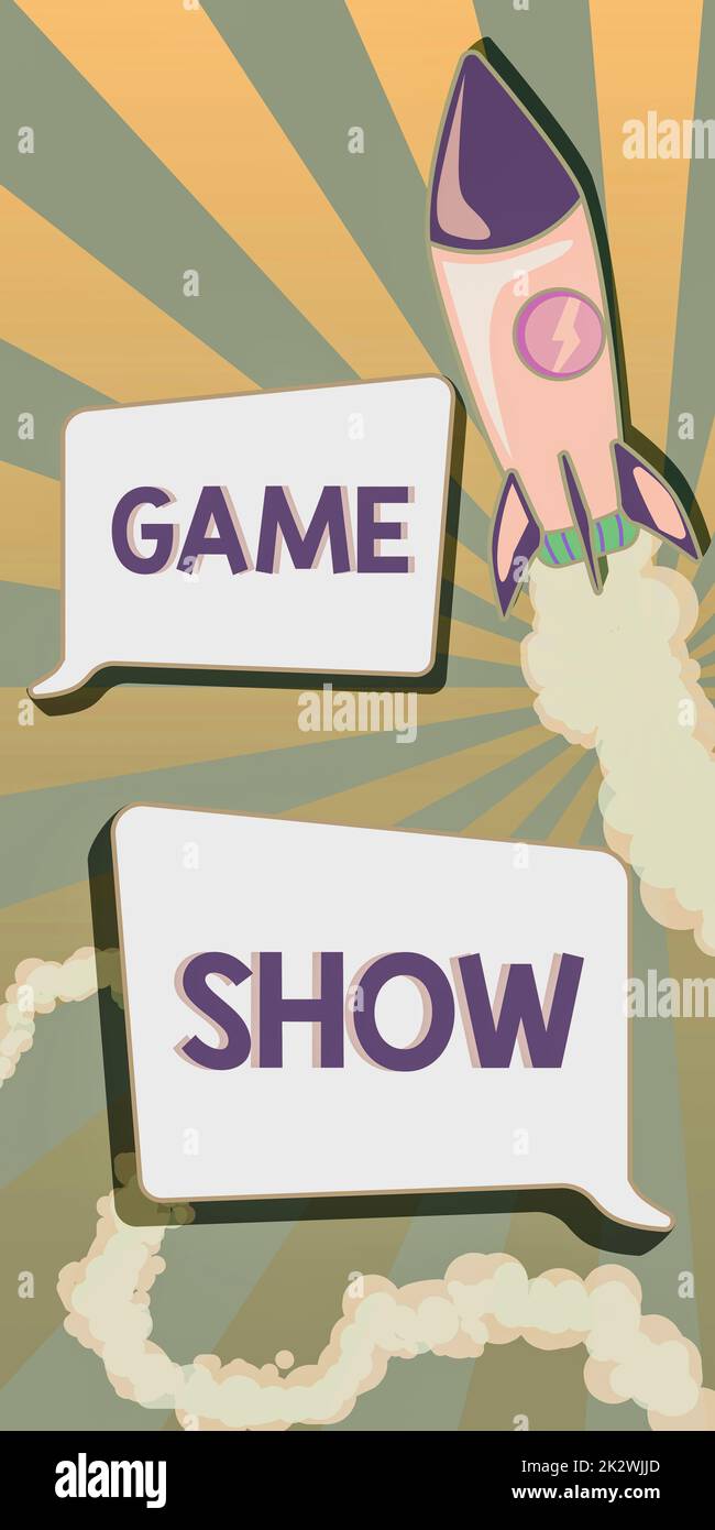 Conceptual caption Game Show. Internet Concept Program in television or ...