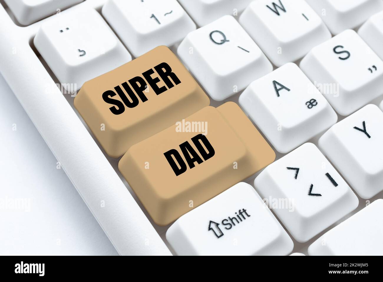 Text caption presenting Super Dad. Concept meaning Children idol and ...