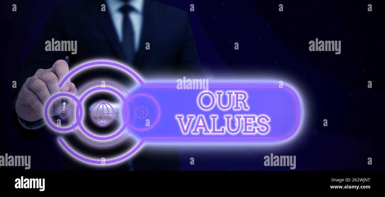 Conceptual caption Our Values. Business concept list of morals ... Conceptual caption Our Values. Business concept list of morals ...