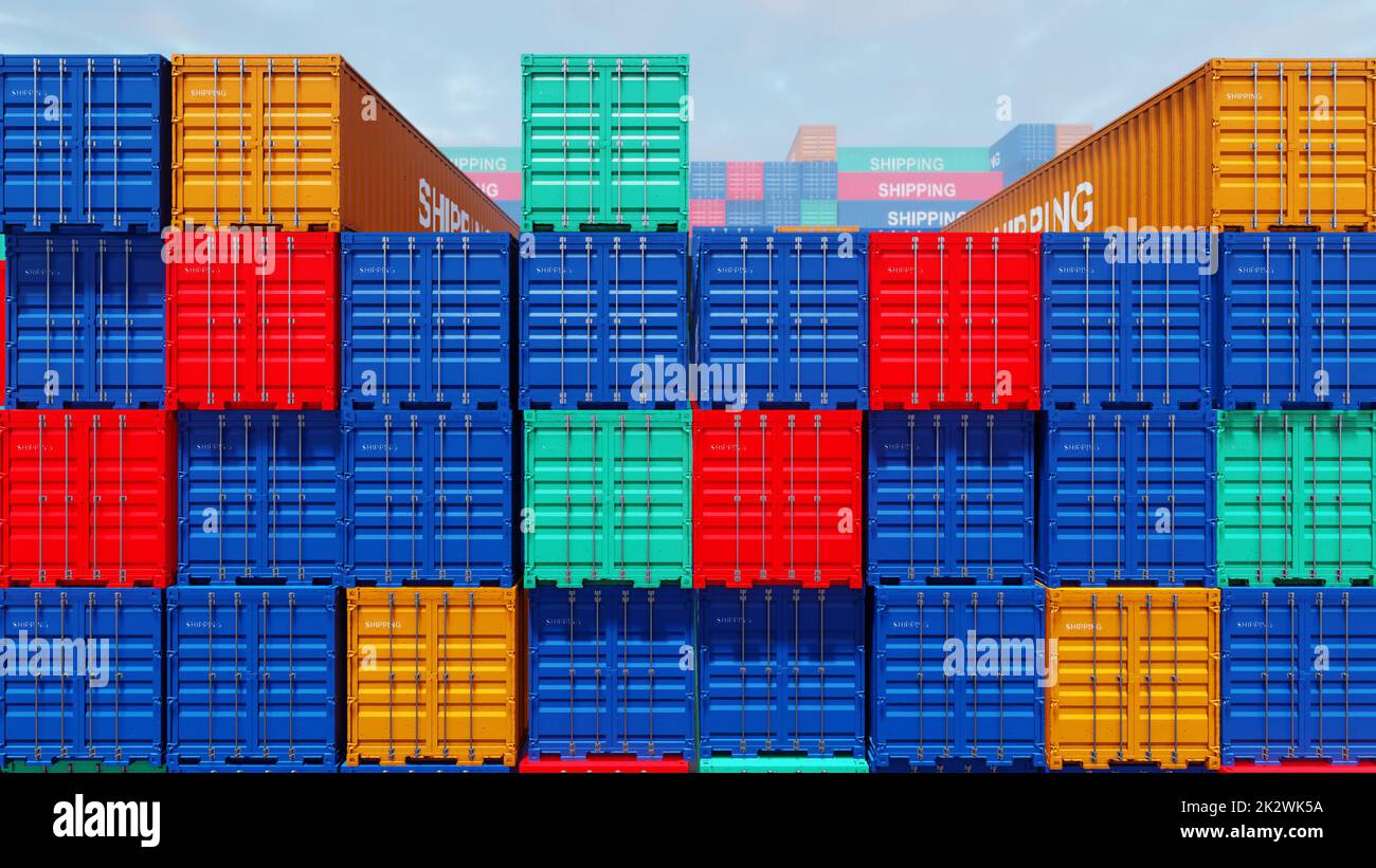 The Stack Containers For Marker Stock Photo - Alamy