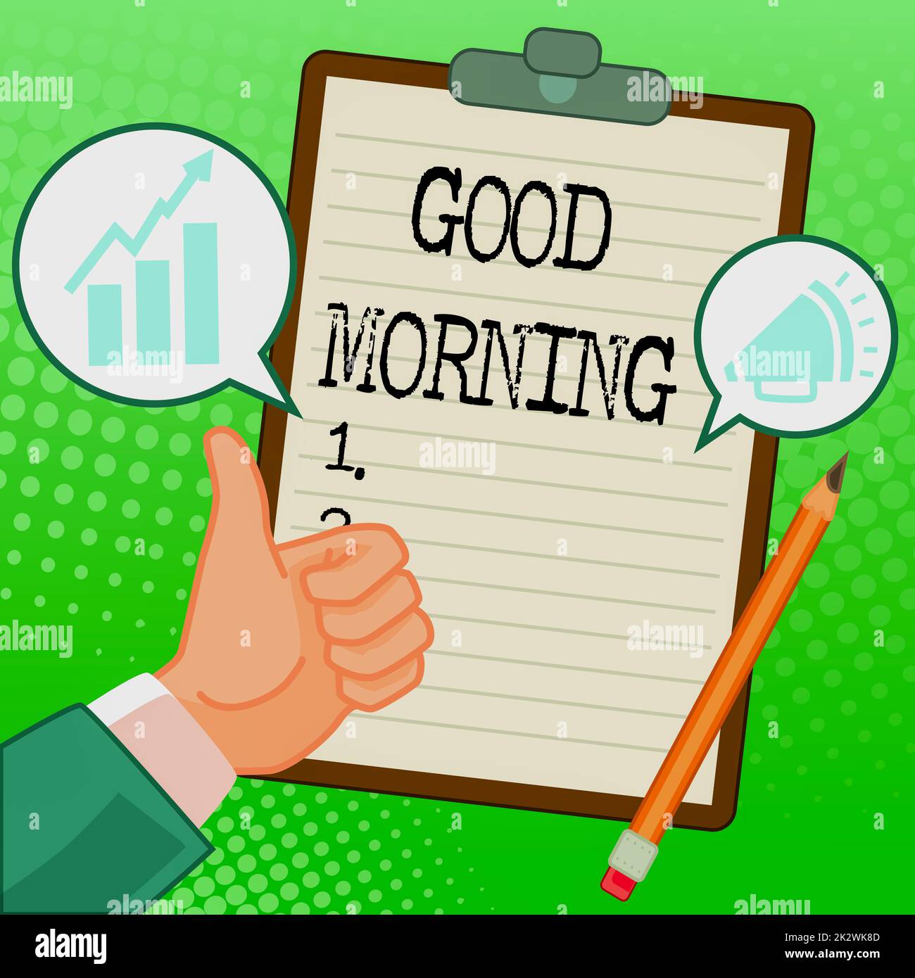 Writing displaying text Good Morning. Conceptual photo A conventional ...