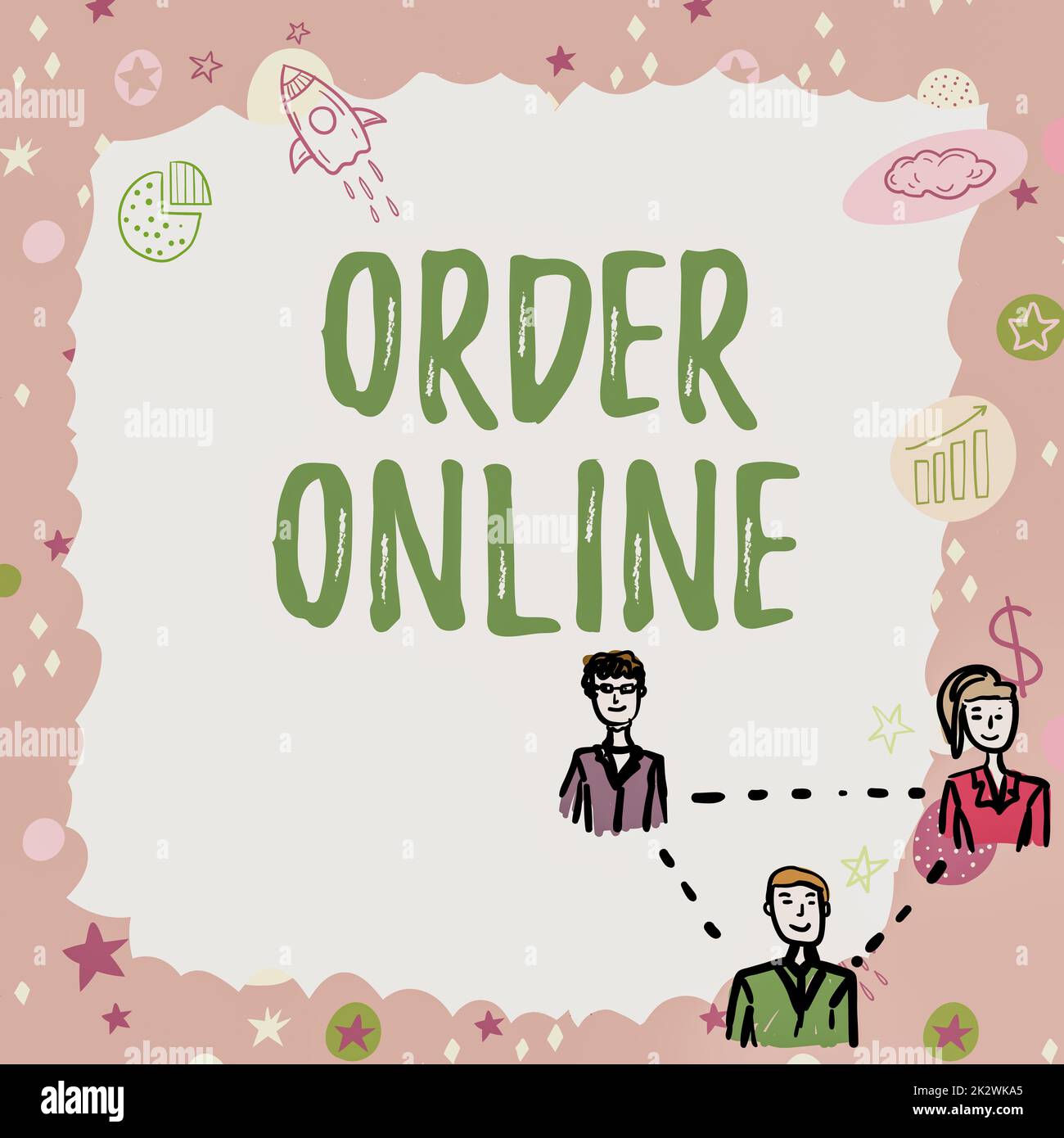 Hand writing sign Order Online. Business idea Buying goods and services ...