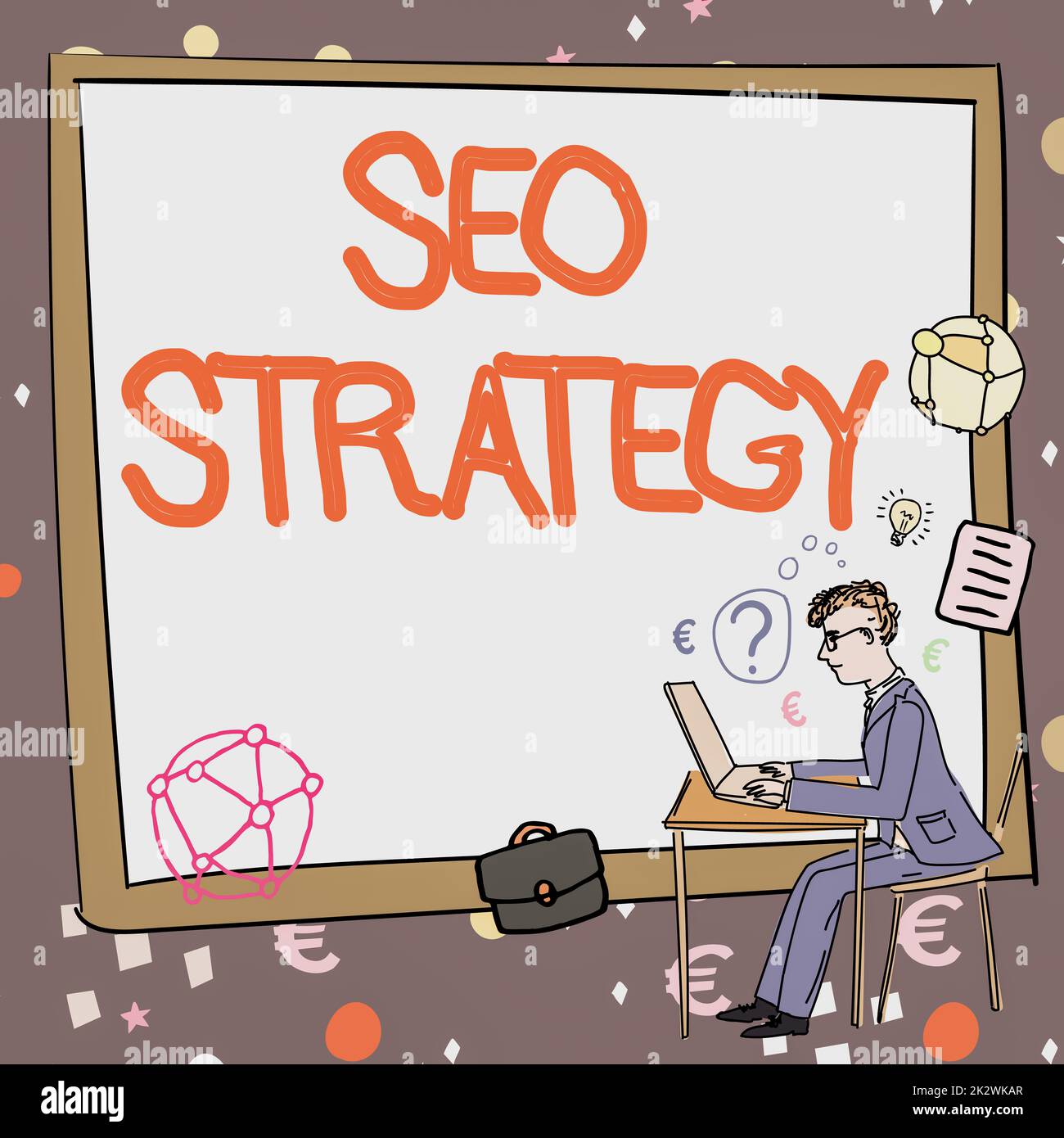 Hand writing sign Seo Strategy. Business showcase Techniques and ...