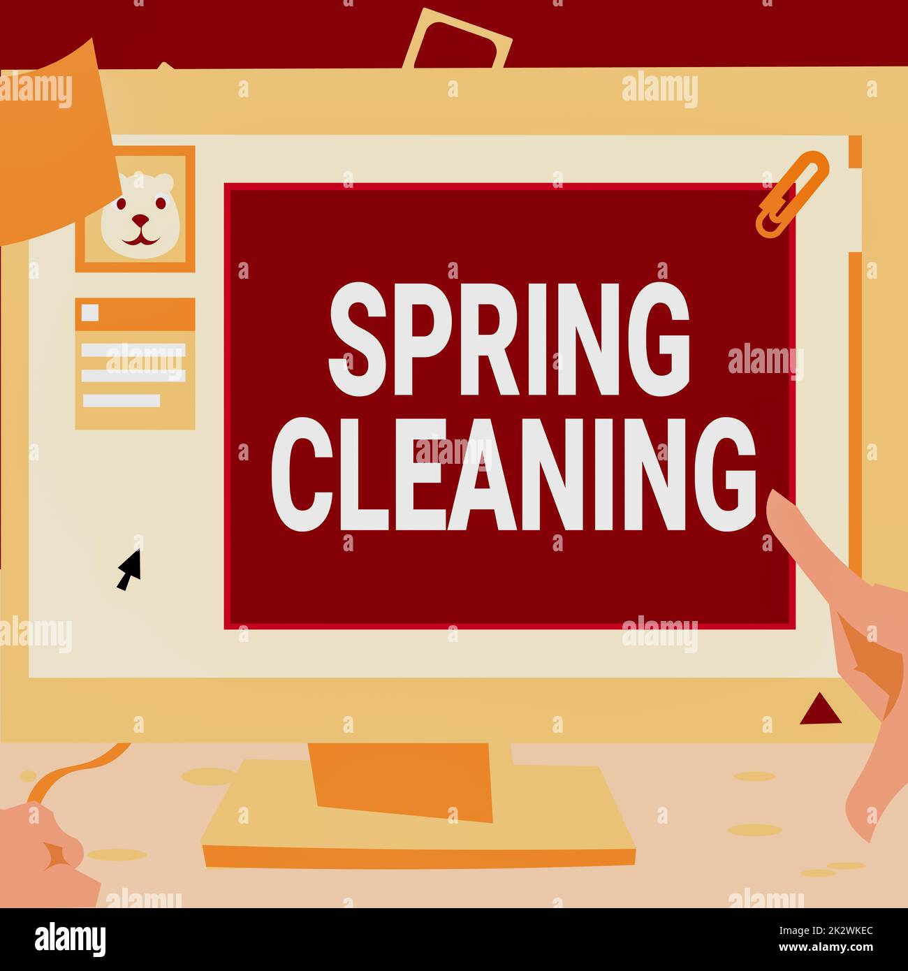 Text caption presenting Spring Cleaning. Conceptual photo practice of ...