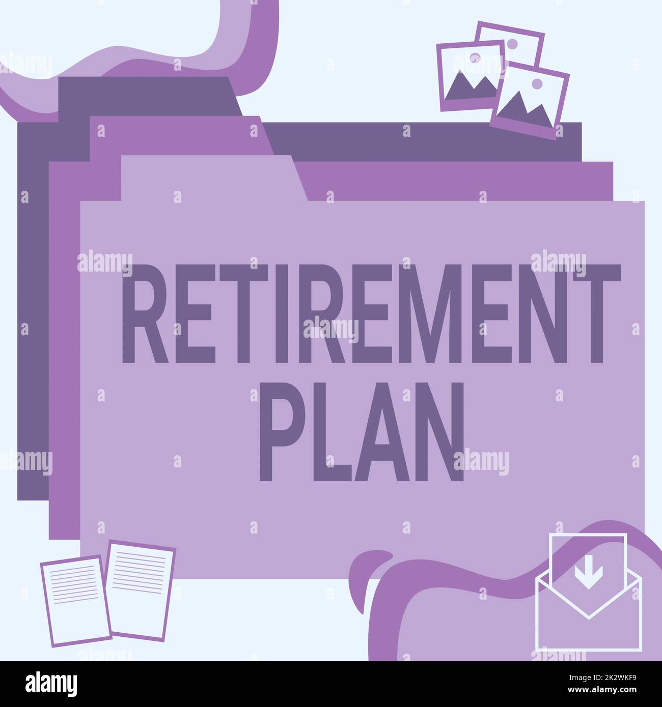 Conceptual display Retirement Plan. Business approach saving money in ...