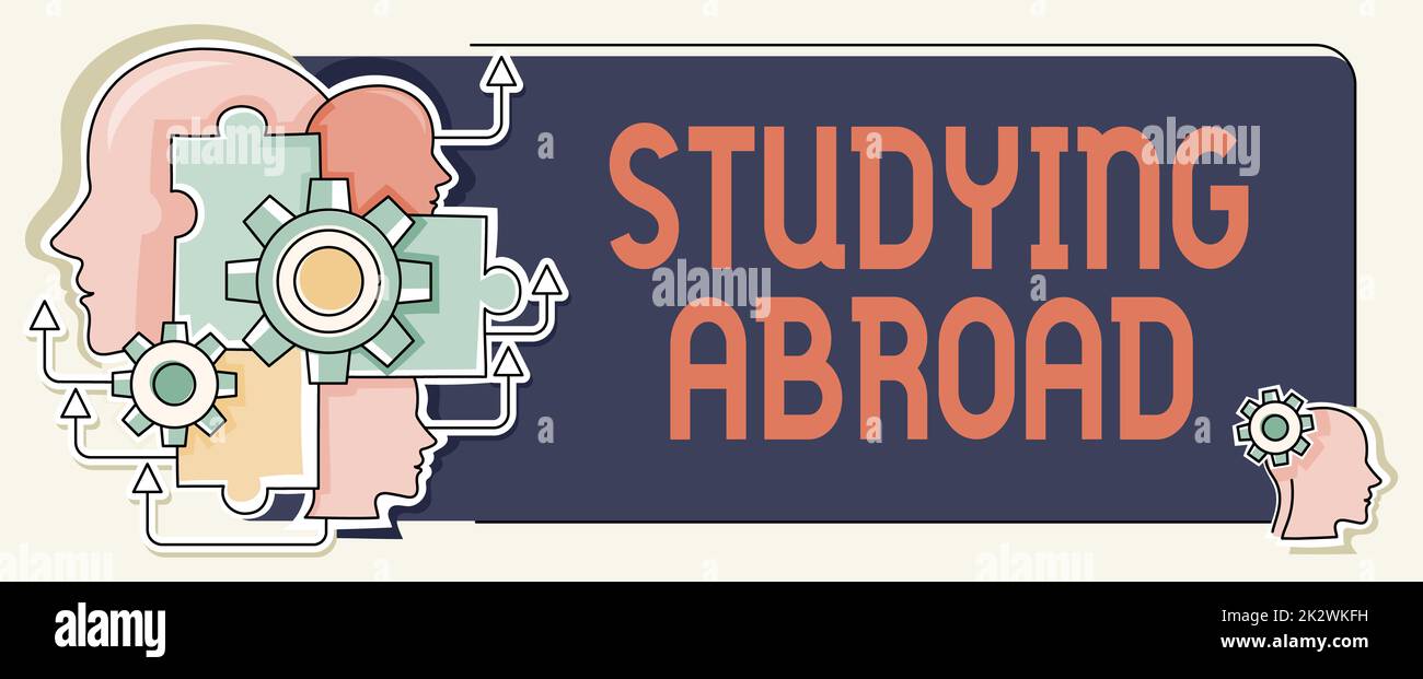 Conceptual caption Studying Abroad. Concept meaning learn outside of ...