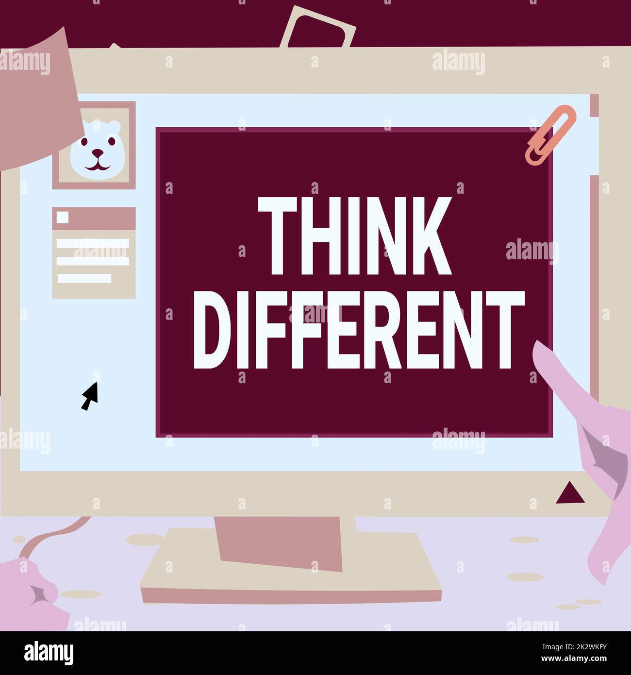 Inspiration showing sign Think Different. Word for be unique with your ...