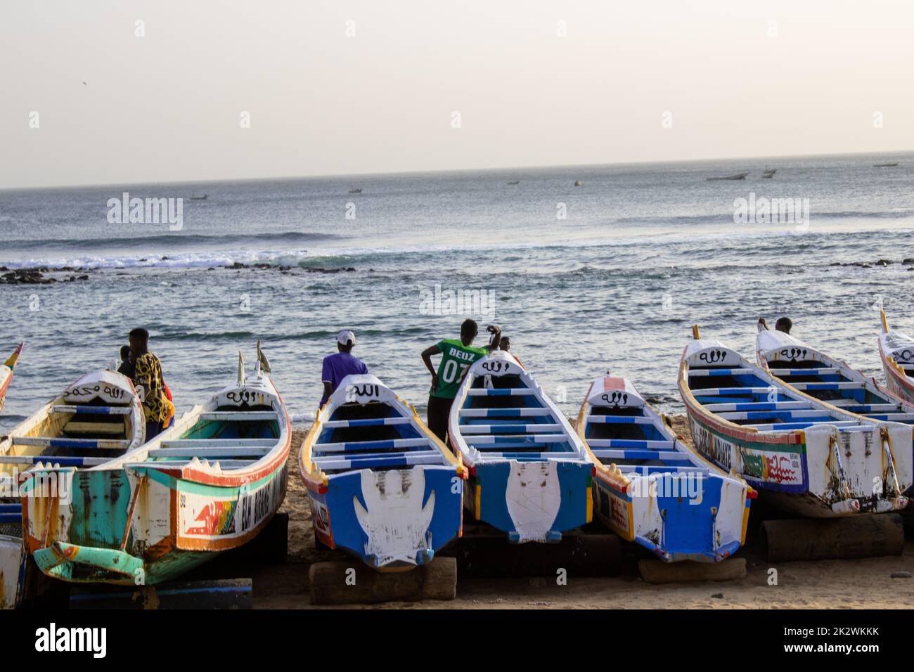 The canoes with a view of the sky against the light Stock Photo - Alamy