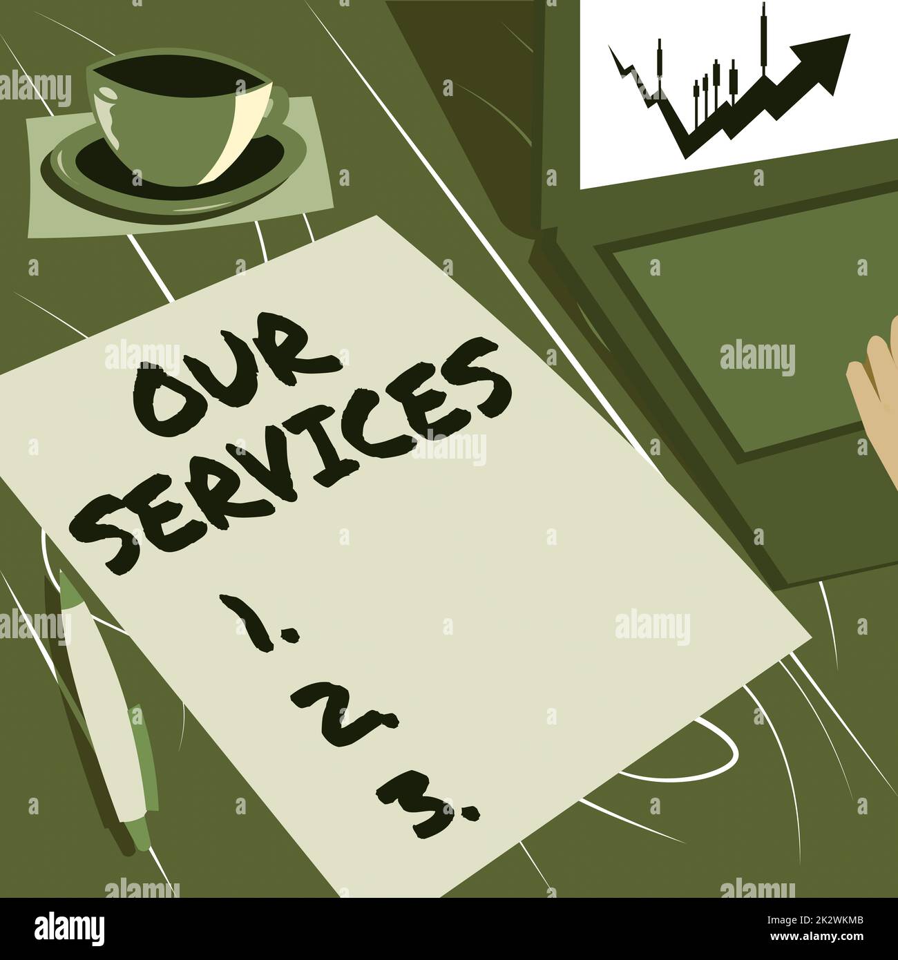 Text caption presenting Our Services. Word for The occupation or function of serving Intangible ...