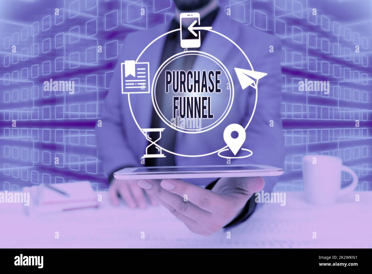 Text showing inspiration Purchase Funnel. Business concept consumer ...