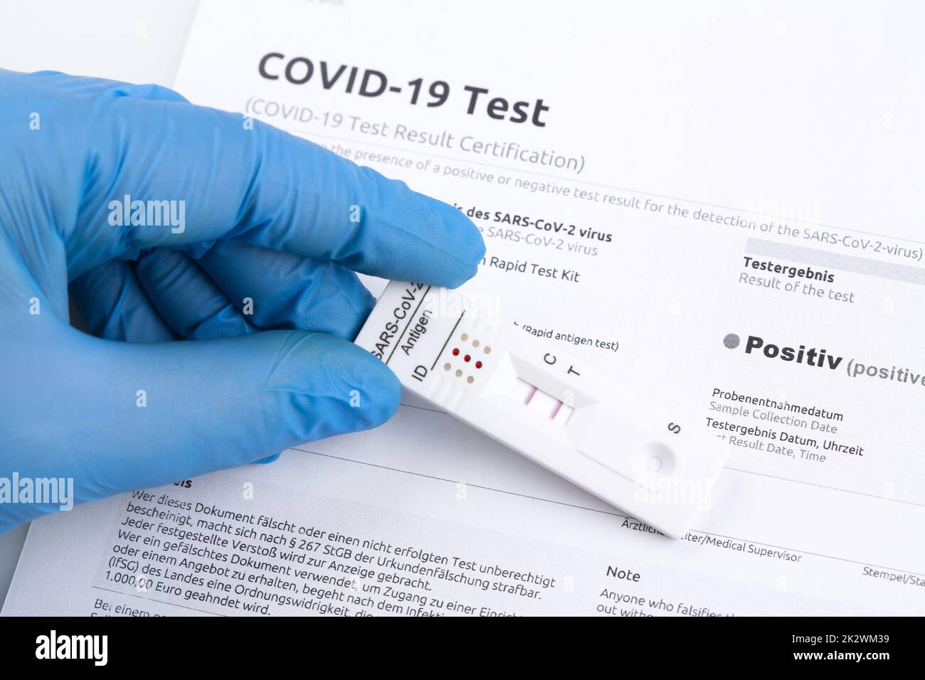 Positive test result by using rapid test device for COVID-19 Stock ...