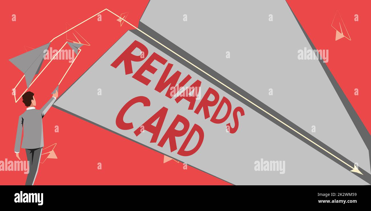 Sign displaying Rewards Card. Business showcase Help earn cash points ...