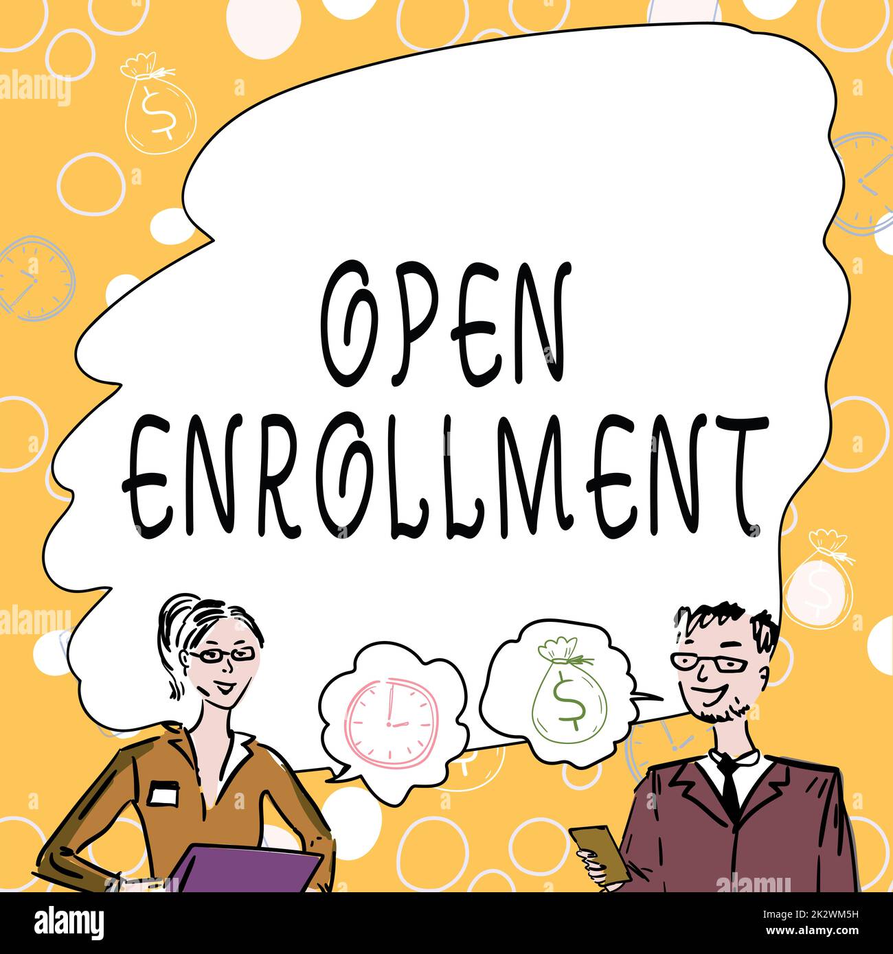 Sign displaying Open Enrollment. Word for The yearly period when ...