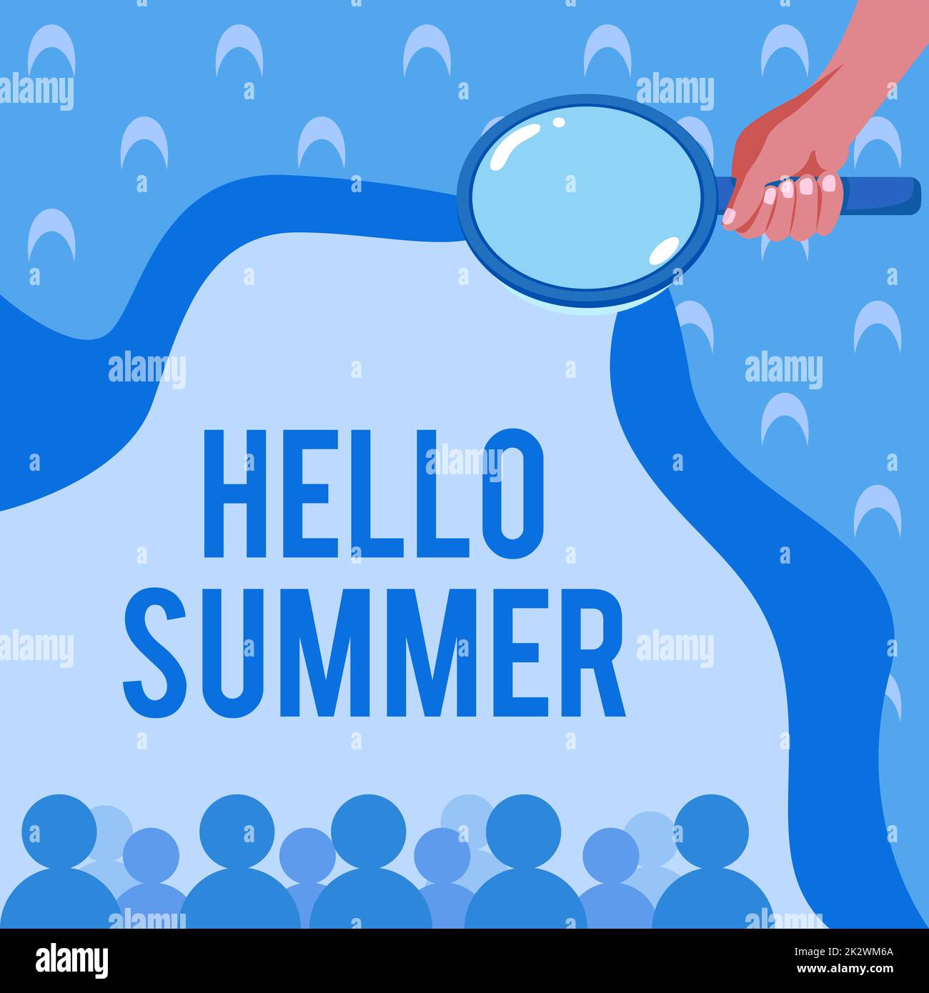 Hand writing sign Hello Summer. Business approach Welcoming the warmest season of the year comes ...