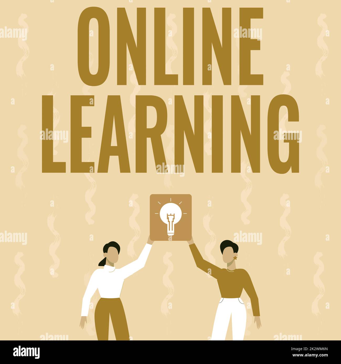 Text caption presenting Online Learning. Business showcase Larning with the assistance of the ...