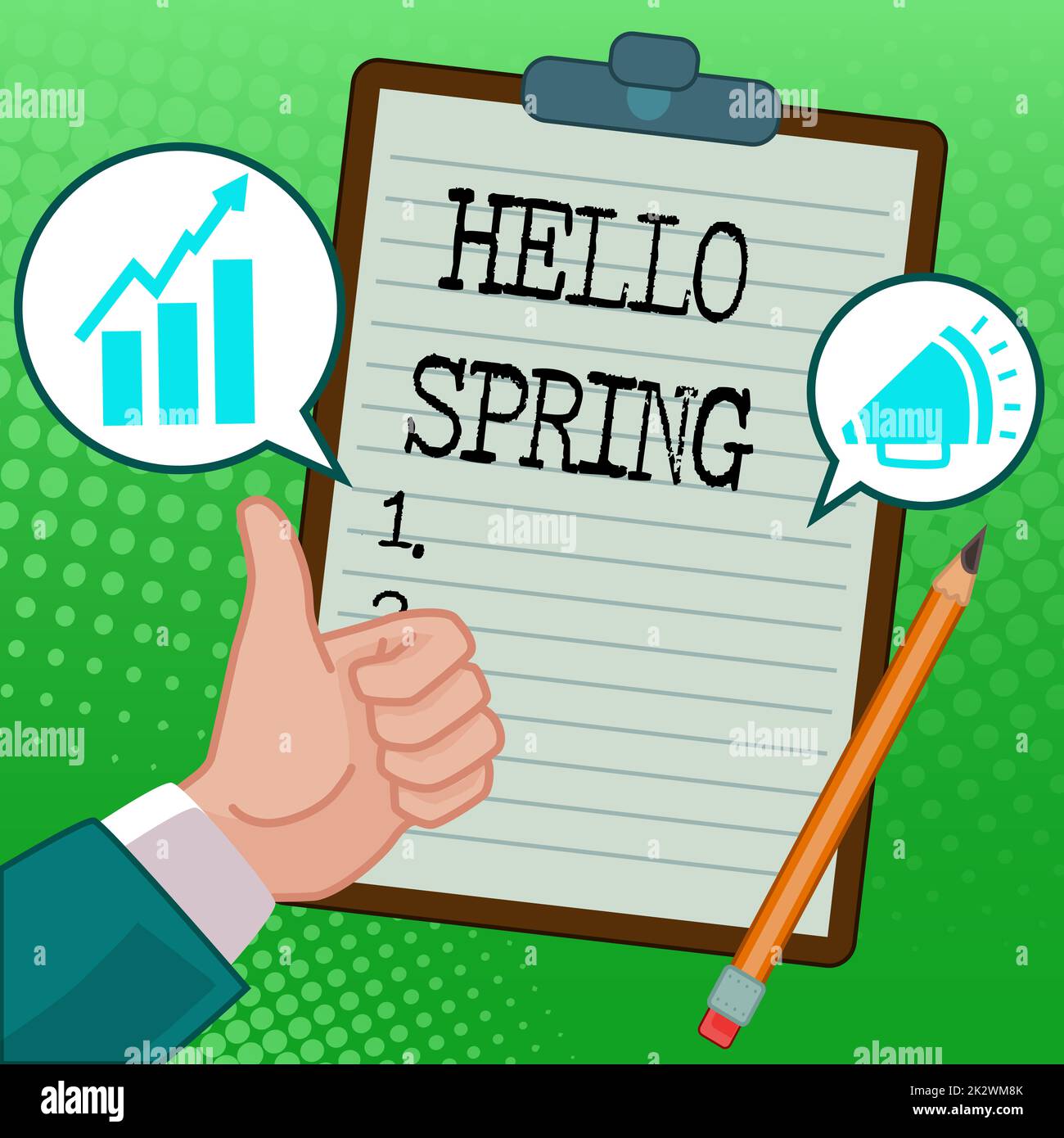 Text sign showing Hello Spring. Business overview Welcoming the season ...