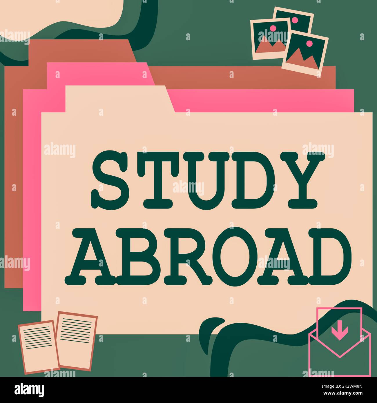 Hand writing sign Study Abroad. Business approach Pursuing educational ...