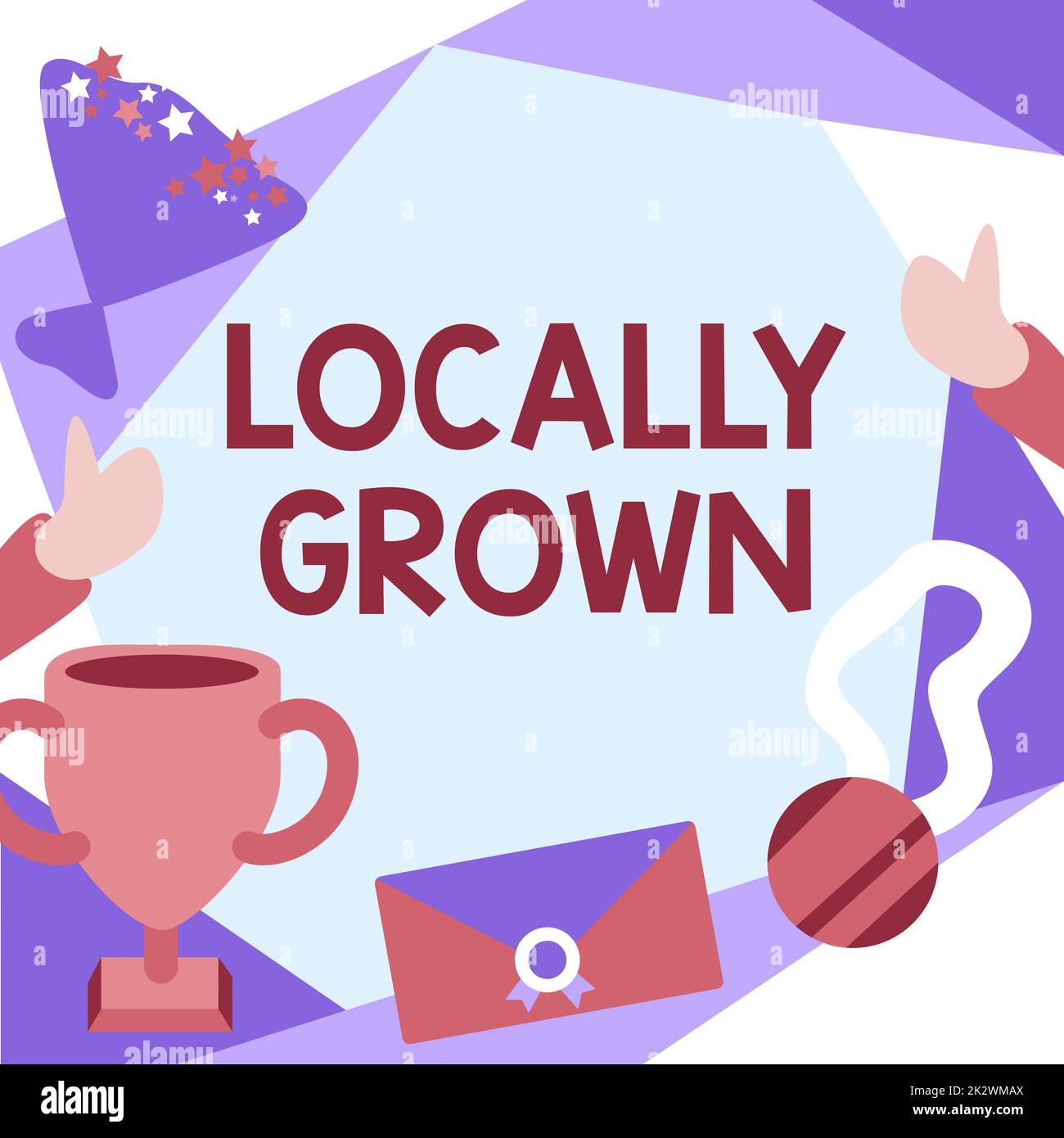 Sign displaying Locally Grown. Word for Produced Agricultural ...