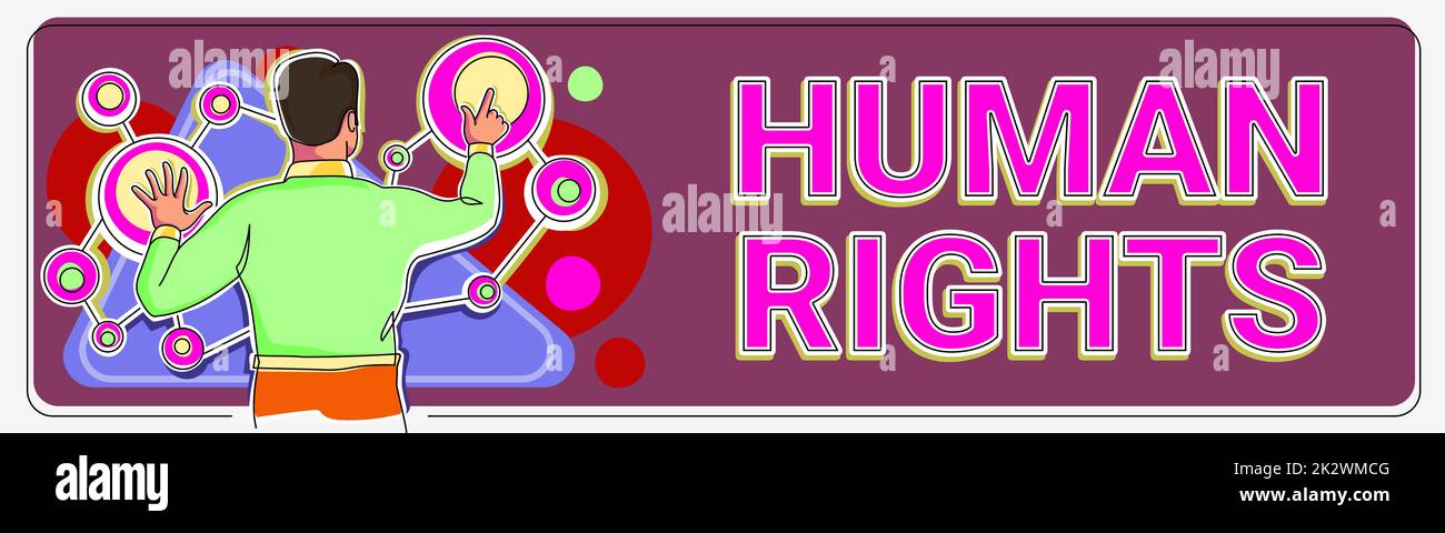 Handwriting text Human Rights. Concept meaning Moral Principles ...