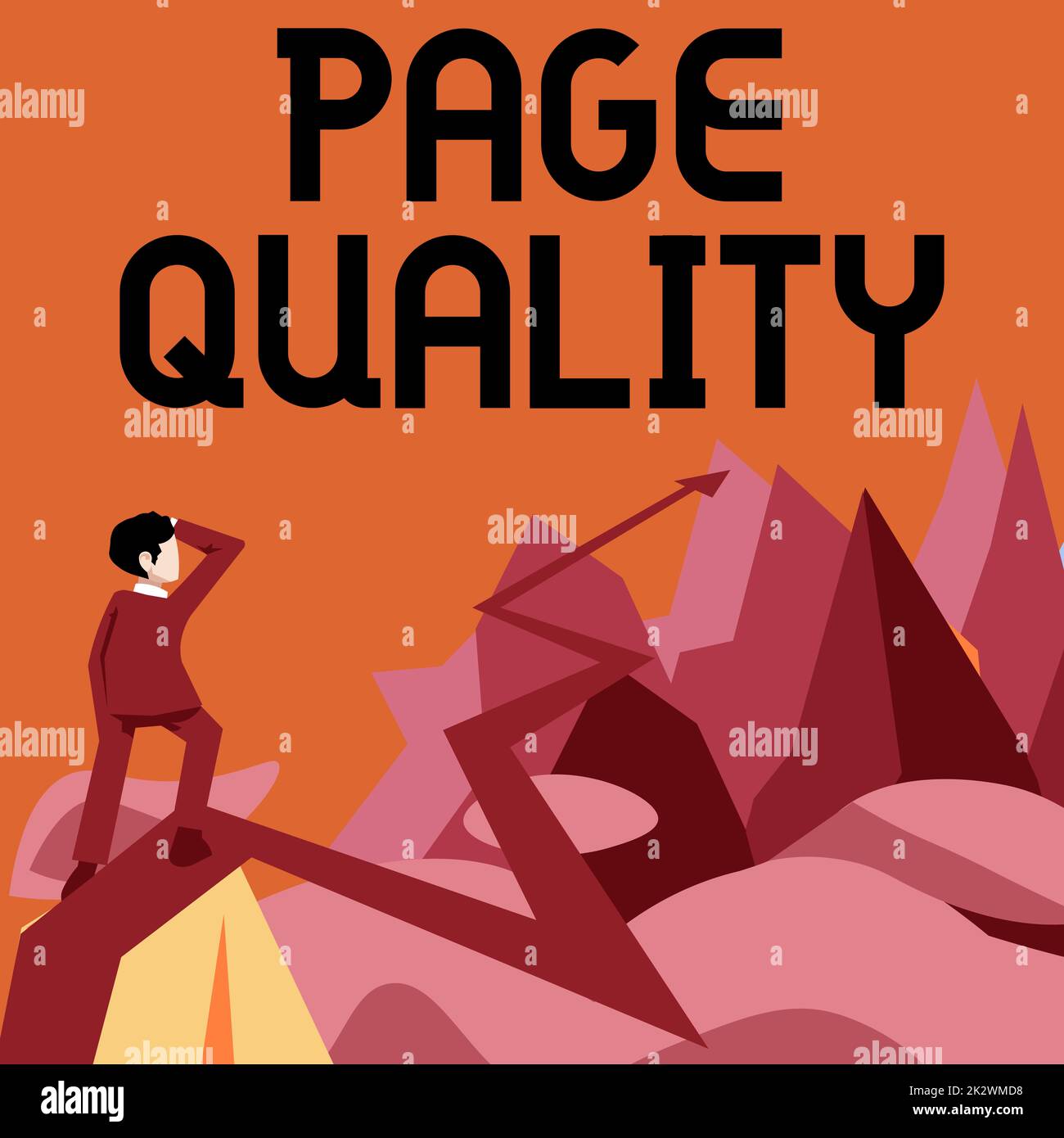 Hand writing sign Page Quality. Word for Effectiveness of a website in ...