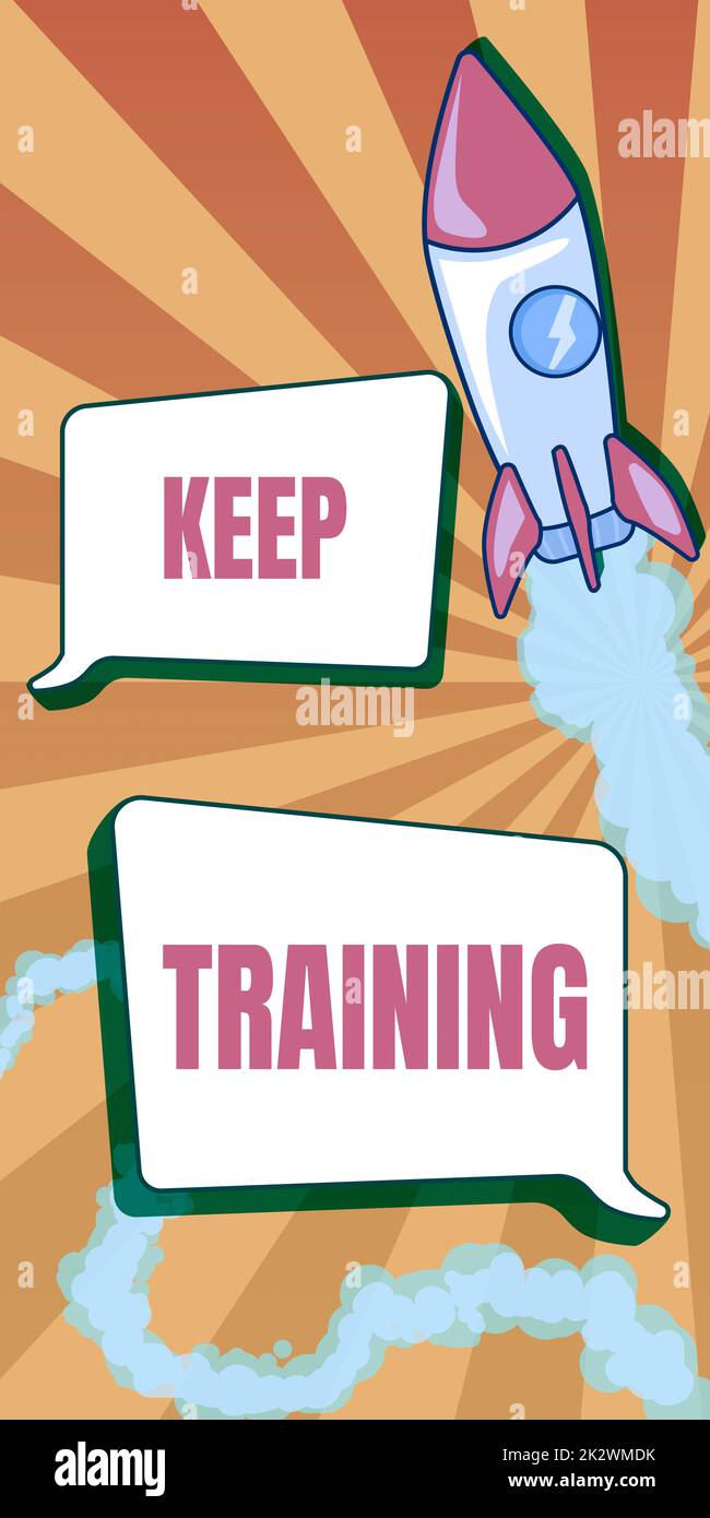 Writing displaying text Keep Training. Word for Grounding Drilling ...