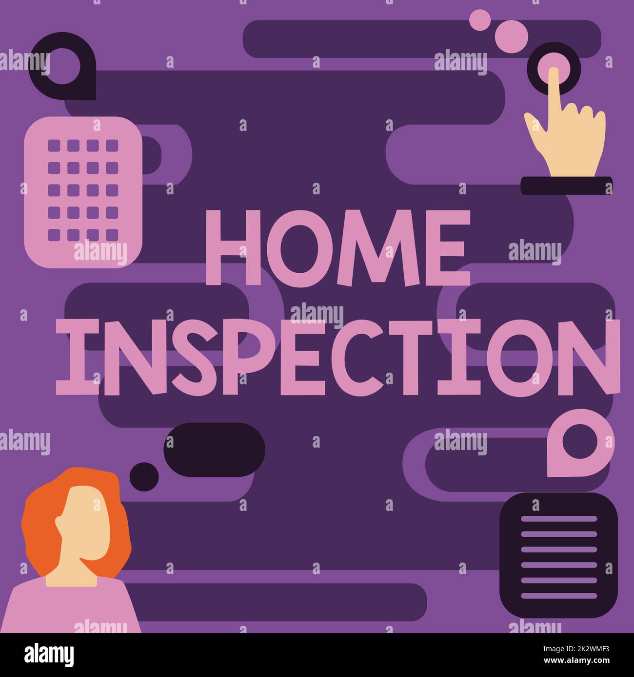 Hand writing sign Home Inspection. Business concept Examination of the ...