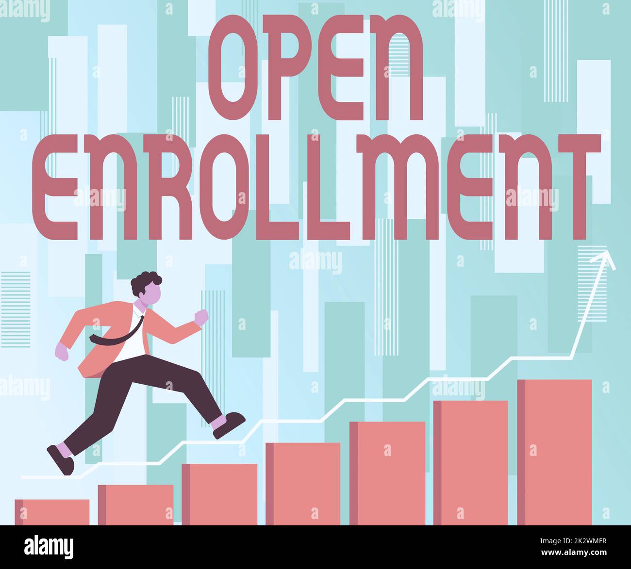 Text showing inspiration Open Enrollment. Word for The yearly period ...