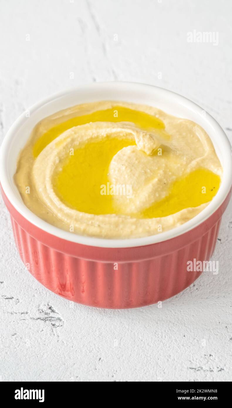 Creamy hummus topped olive hi-res stock photography and images - Alamy