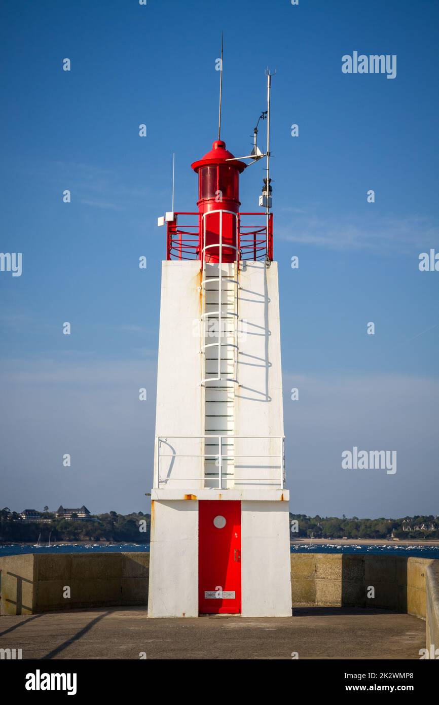 Saint-Malo lighthouse and pier, Brittany, France Stock Photo - Alamy