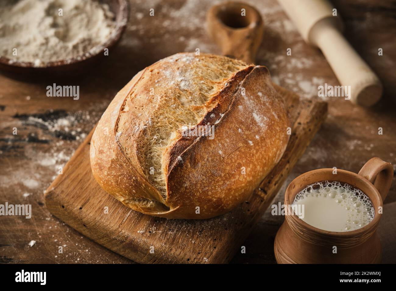 Freshly baked traditional bread Stock Photo - Alamy