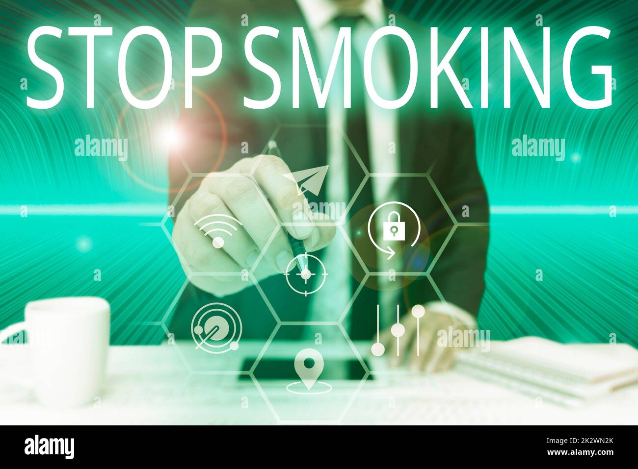 Writing displaying text Stop Smoking. Concept meaning Discontinuing or ...
