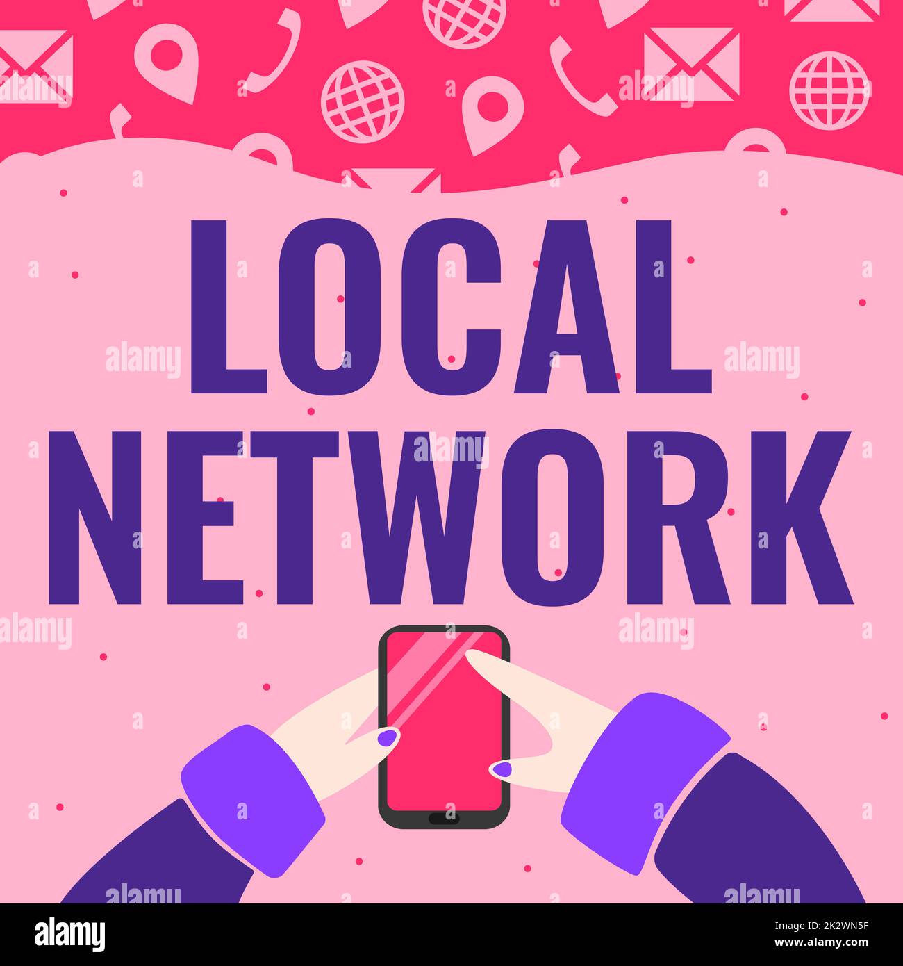 Sign displaying Local Network. Business overview Intranet LAN Radio ...